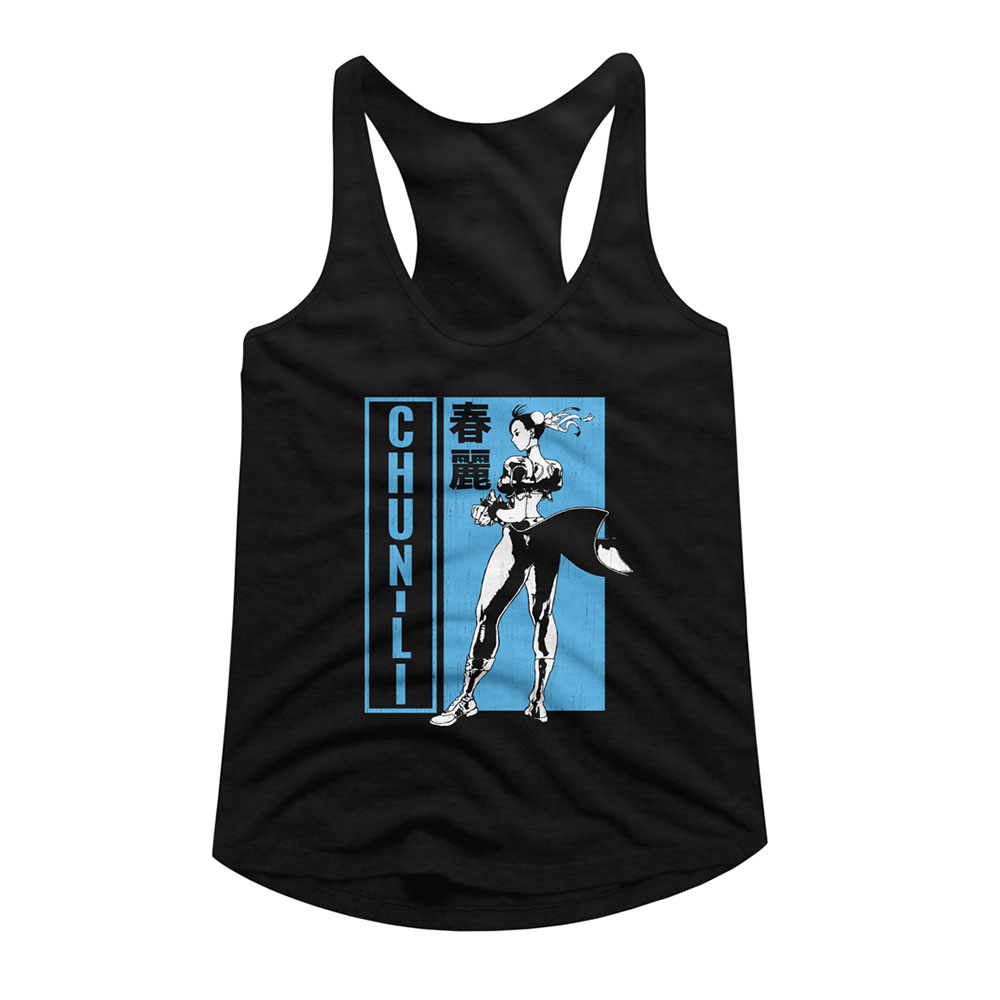 Street Fighter Ladies Racerback Tanktop Chun Li Standing Back Pose Tank ...